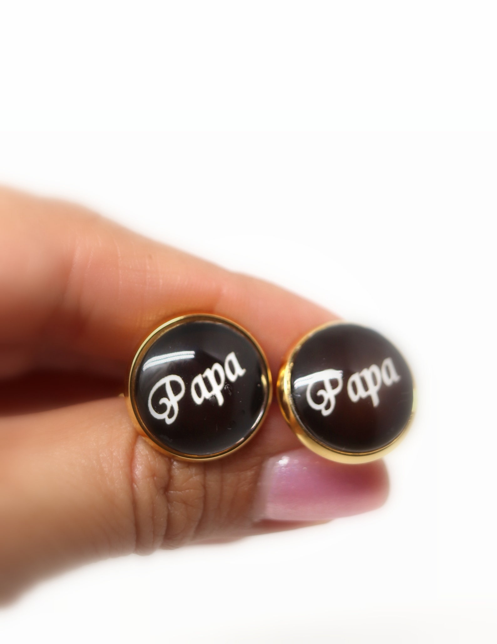 Papa Cufflinks Gold Tone Cuff Links for Dad Son to Father - Etsy
