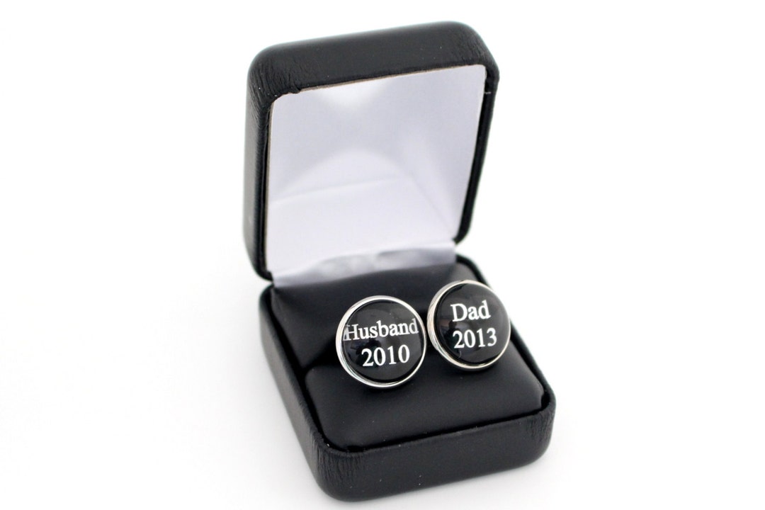 Husband Gift Dad Cuff Links Custom Year Cufflinks Gift for Dad Father ...