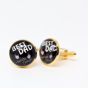 Best Dad Cuff Links, Gold Tone Cufflinks for Dad, Son to Father Gift From Daughter, Husband Gift ...
