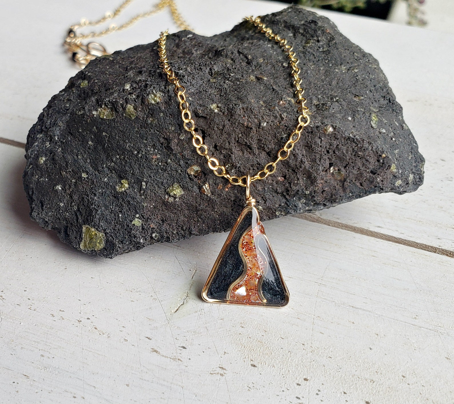 Hawaiian Volcano Necklace, Big Island Necklace, Kilauea Volcano ...