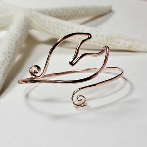 Mermaid Tail Cuff, Hammered Mermaid Tail Bangle, Whale Tail Cuff, Fish ...