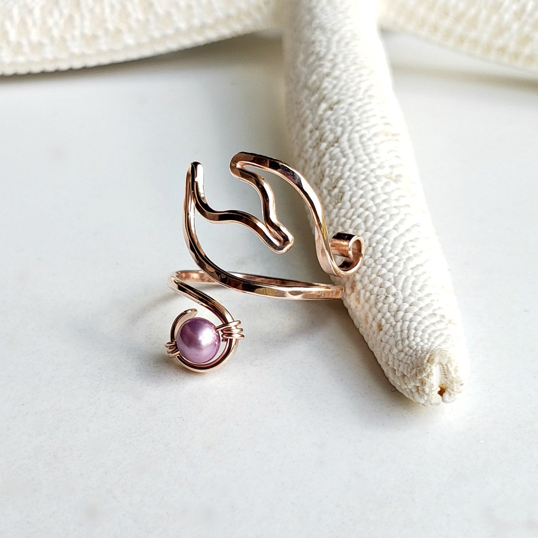Wire Mermaid Ring, ROSE GOLD Mermaid Tail Ring, Gemstone Mermaid Ring ...