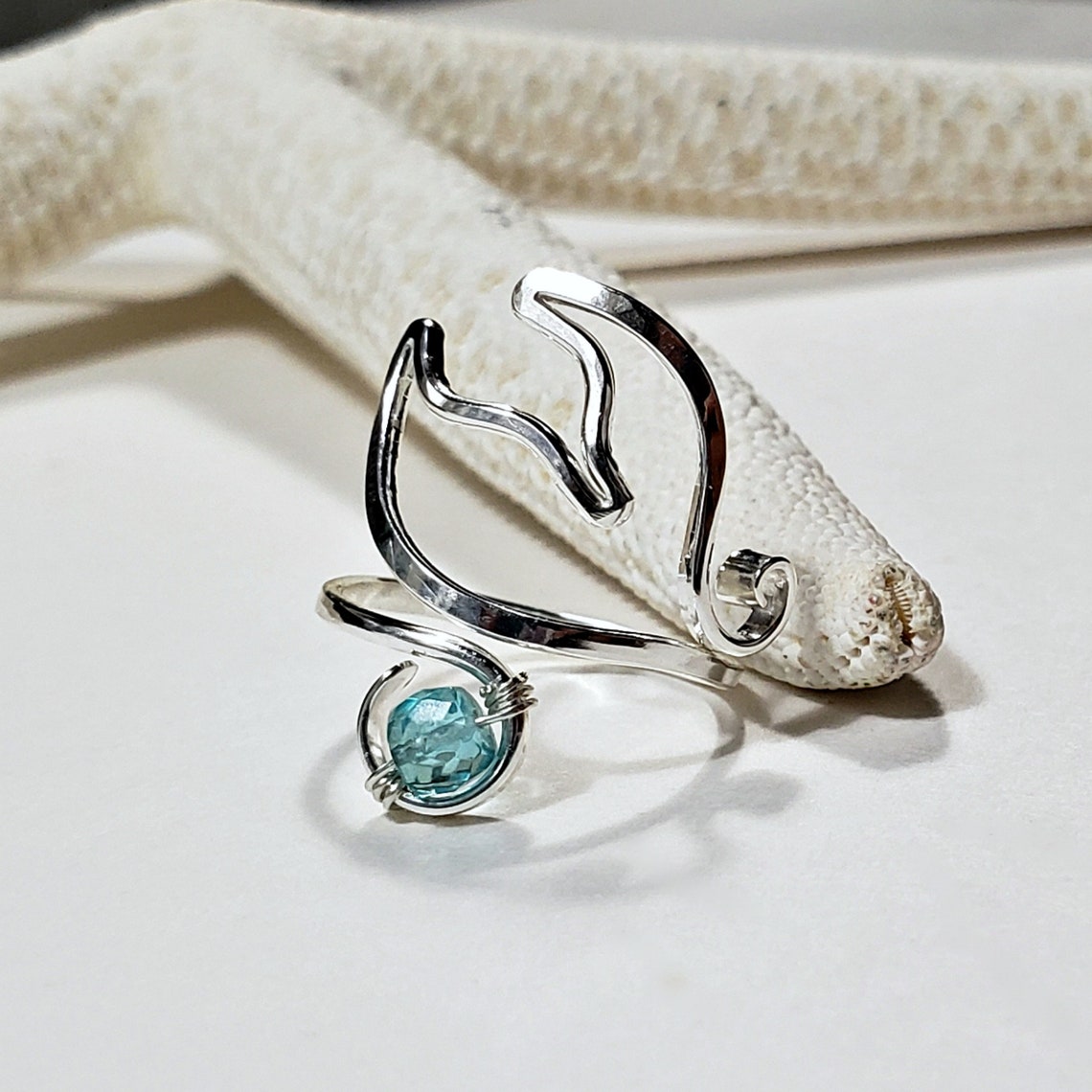 GOLD Mermaid Tail Ring Wire Mermaid Ring Gemstone Mermaid | Etsy