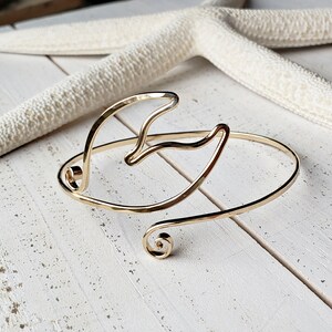 Mermaid Tail Cuff, Hammered Mermaid Tail Bangle, Whale Tail Cuff, Fish ...