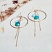 Turquoise Larimar Hoop Earrings, Turquoise Moonstone Cluster, Larimar ...