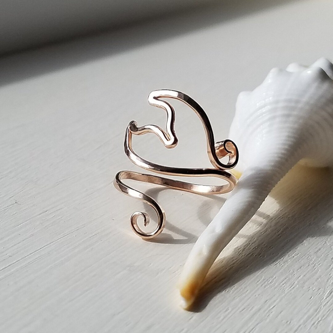 Wire Mermaid Tail Ring, Adjustable Mermaid Ring, Dolphin Tail Ring - Etsy
