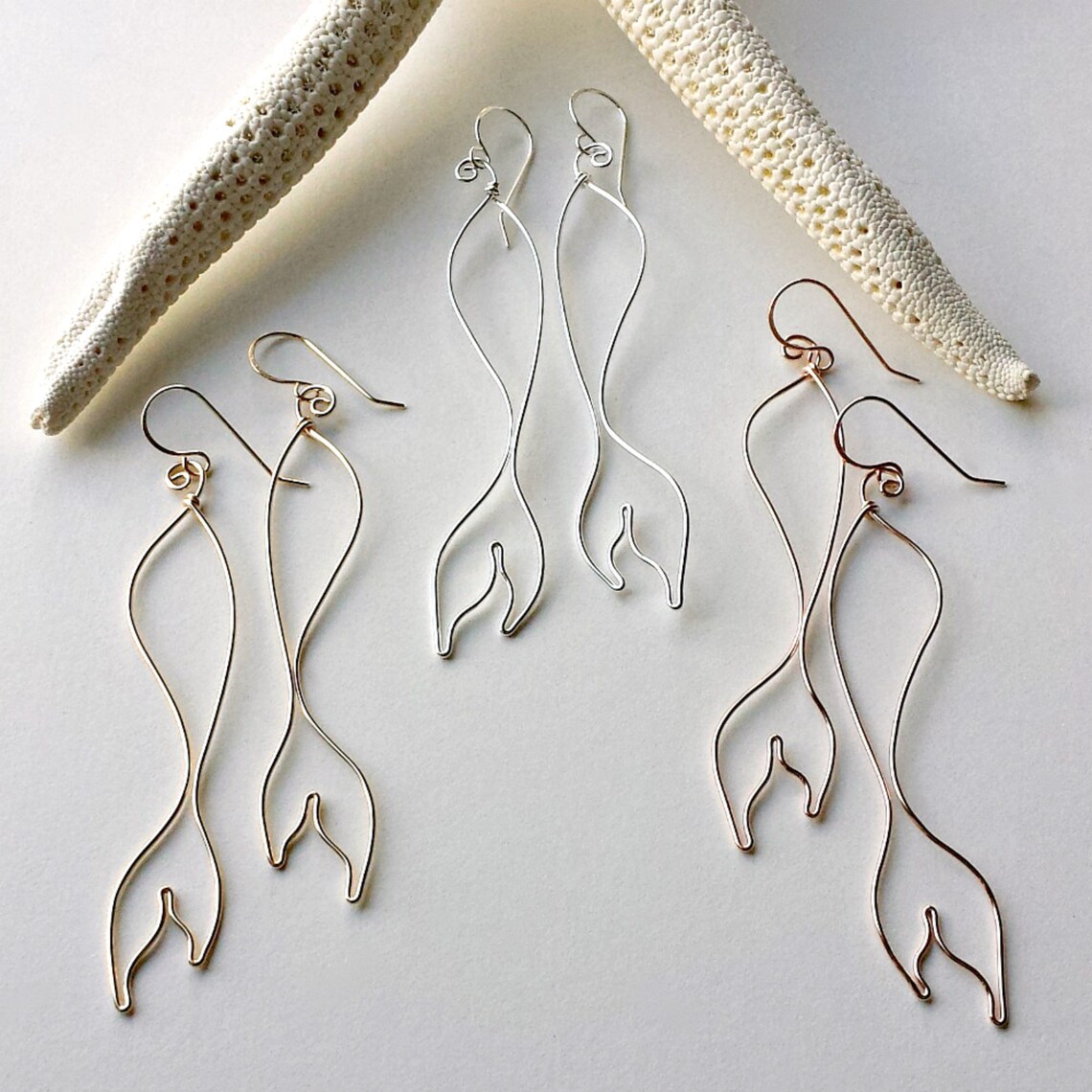 Wire Mermaid Tail Earrings Fish Tail Earrings Long Mermaid - Etsy