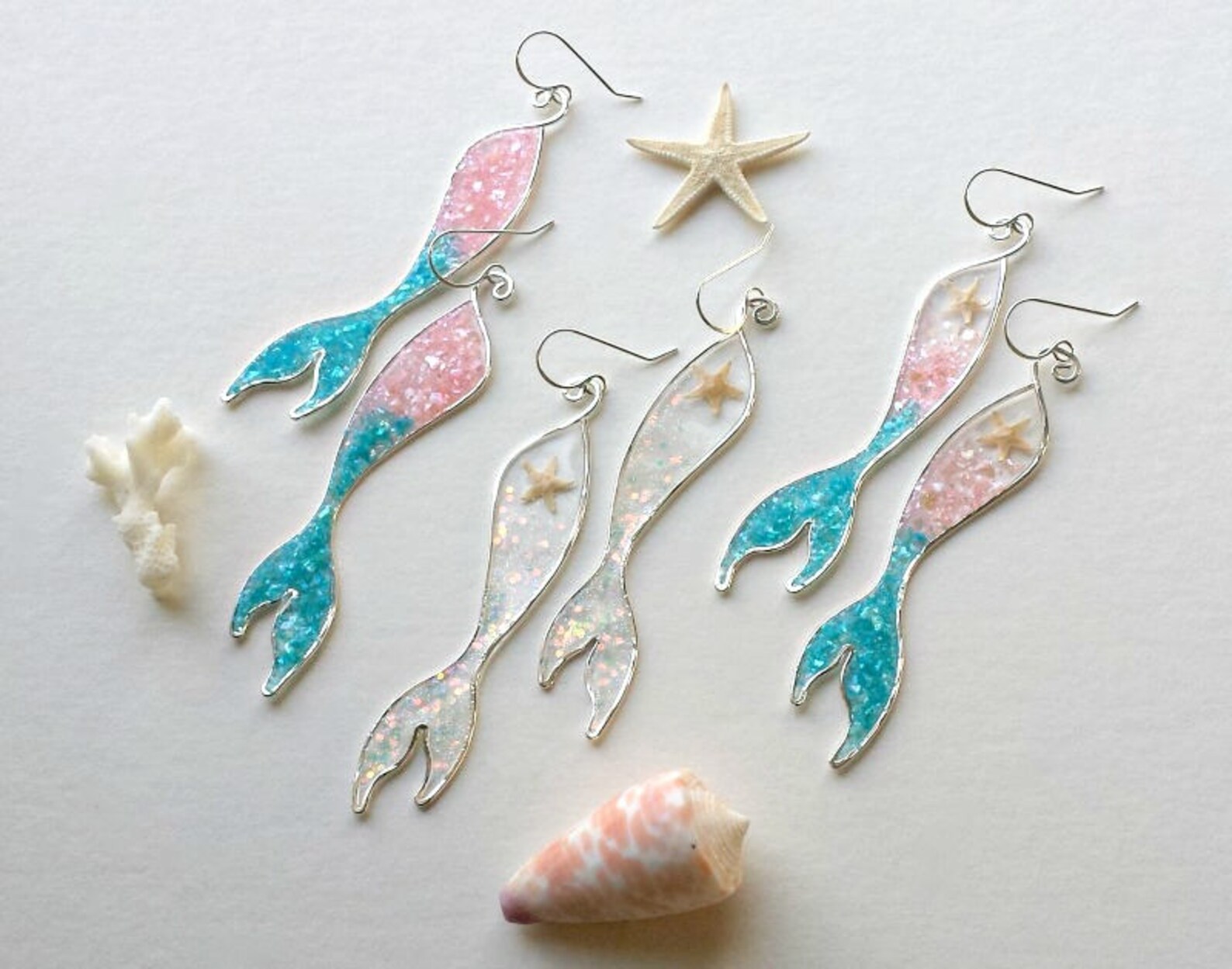 Custom Mermaid Tail Earrings Mermaid Tail Dangle Dolphin - Etsy