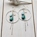 Turquoise Larimar Hoop Earrings, Turquoise Moonstone Cluster, Larimar ...