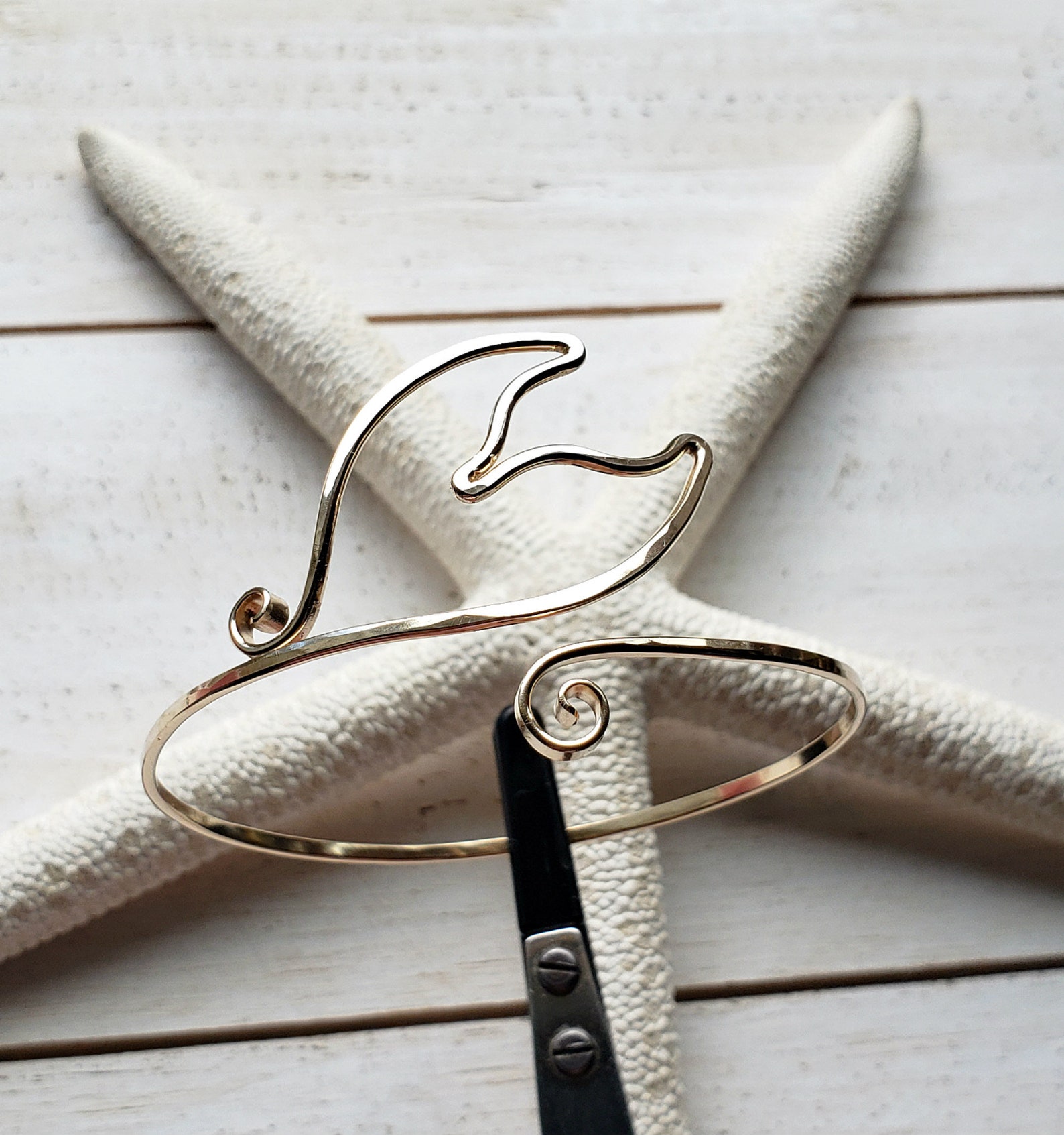 Mermaid Tail Cuff Hammered Mermaid Tail Bangle Whale Tail - Etsy