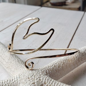 Mermaid Tail Cuff, Hammered Mermaid Tail Bangle, Whale Tail Cuff, Fish ...