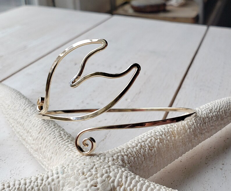 Mermaid Tail Cuff Hammered Mermaid Tail Bangle Whale Tail - Etsy