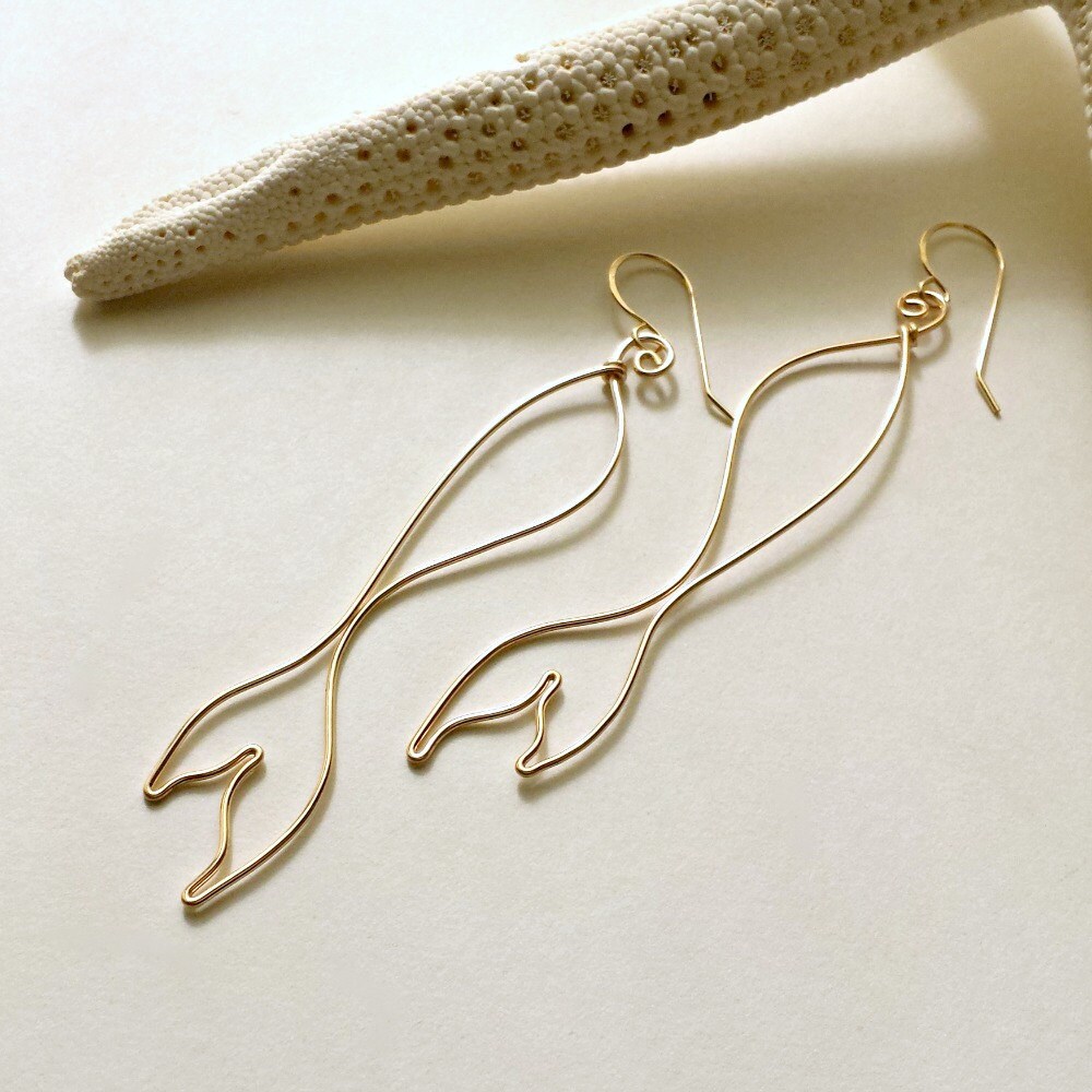 Wire Mermaid Tail Earrings Fish Tail Earrings Long Mermaid | Etsy