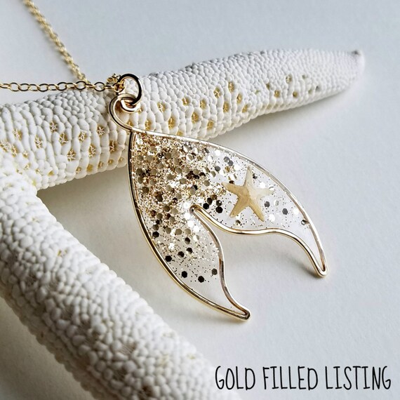 GOLD FILLED Gold Mermaid Necklace Mermaid Tail Necklace - Etsy