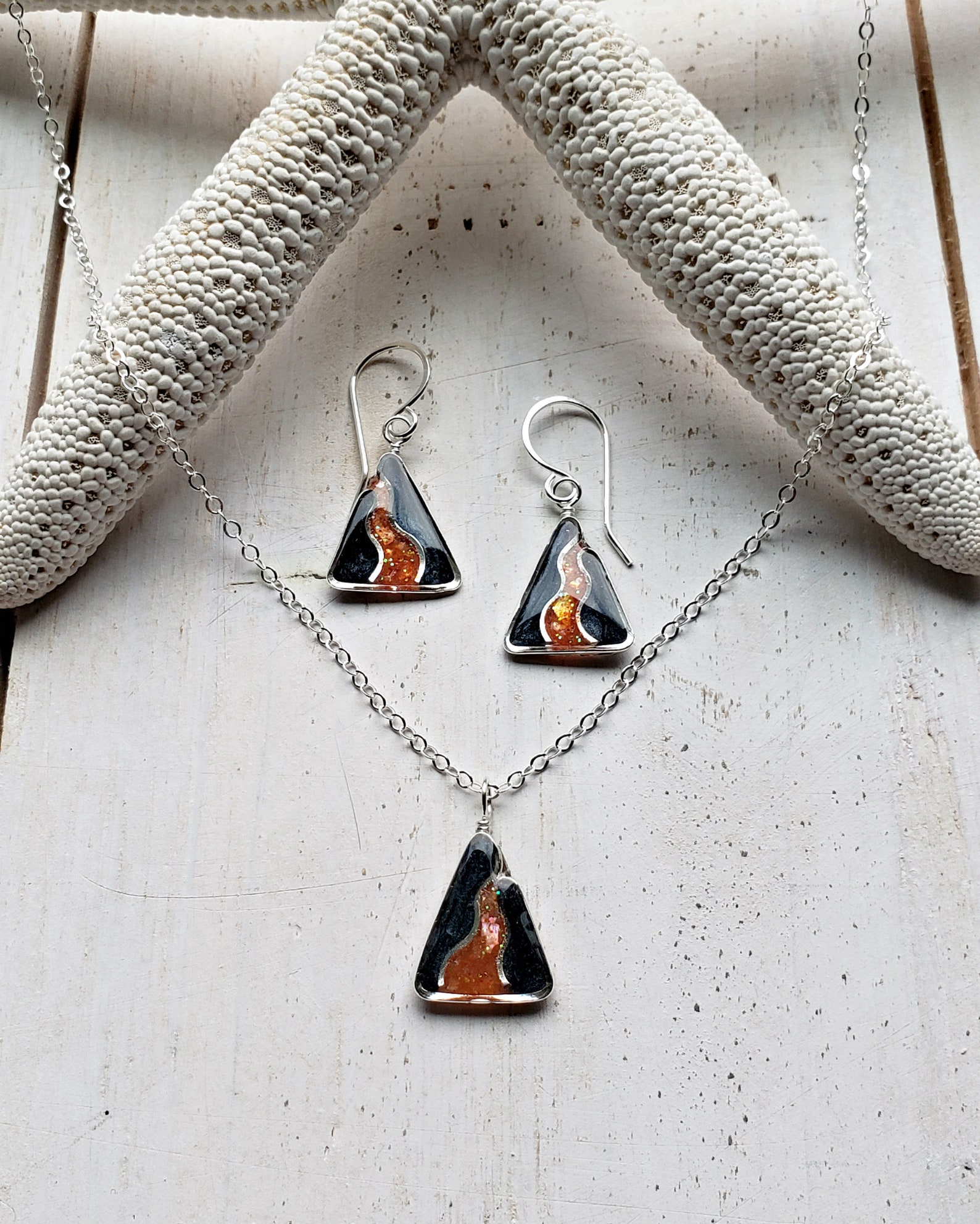 Hawaiian Volcano Necklace, Big Island Necklace, Kilauea Volcano ...
