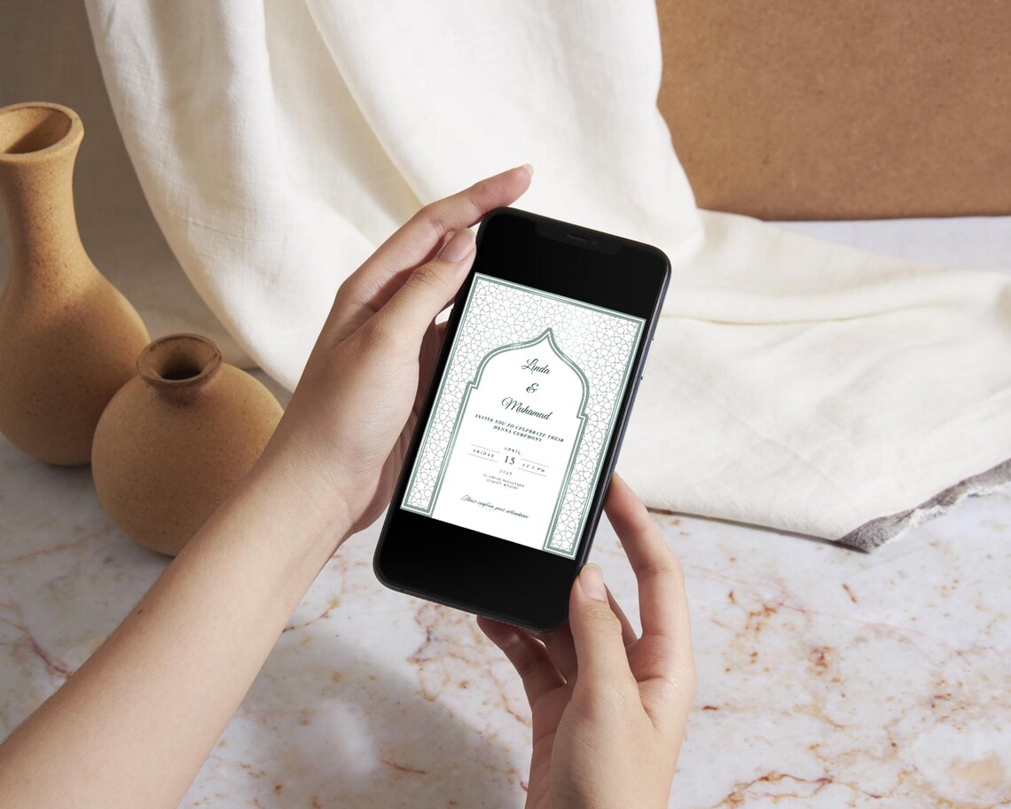 Moroccan Henna Ceremony Invitation: Fes Arch Design (digital Download ...