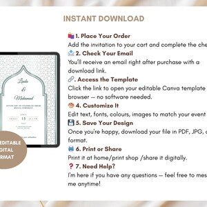 Moroccan Henna Ceremony Invitation: Fes Arch Design (digital Download ...