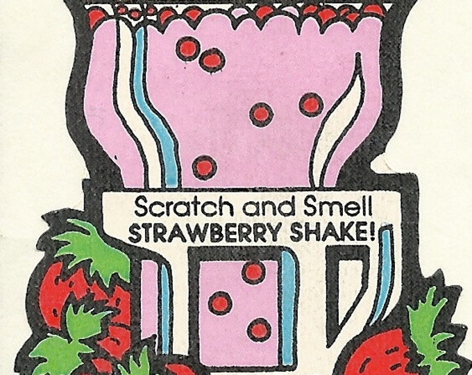 Vintage 80's Mello Smellos STRAWBERRY Shake Scratch and Sniff Sticker ...