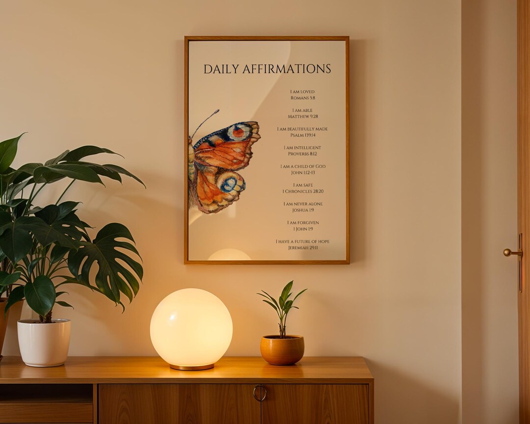 Daily Affirmations Modern Christian Poster Wall Art for Home | DIGITAL ...