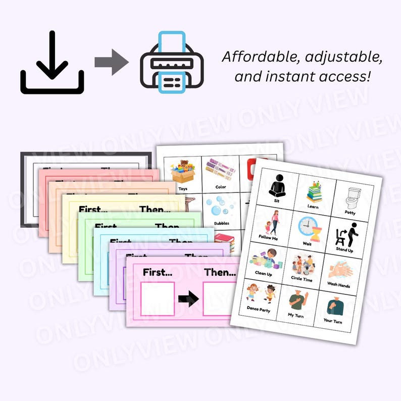 Rainbow First Then Visual Board With Tokens: ABA Therapy, Autism ...