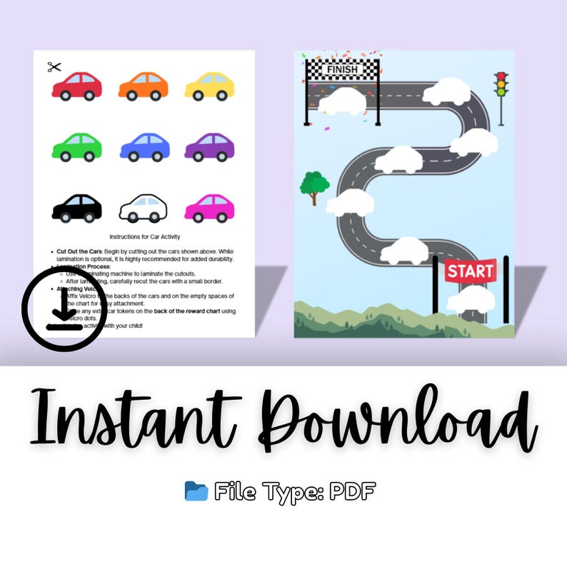 Race Track Reward Chart for Kids | Car Theme Behavior Chart | Printable ...