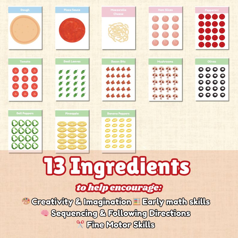 Pizza Pretend Play Kit | Printable Pizza Shop, Recipe Cards (digital ...