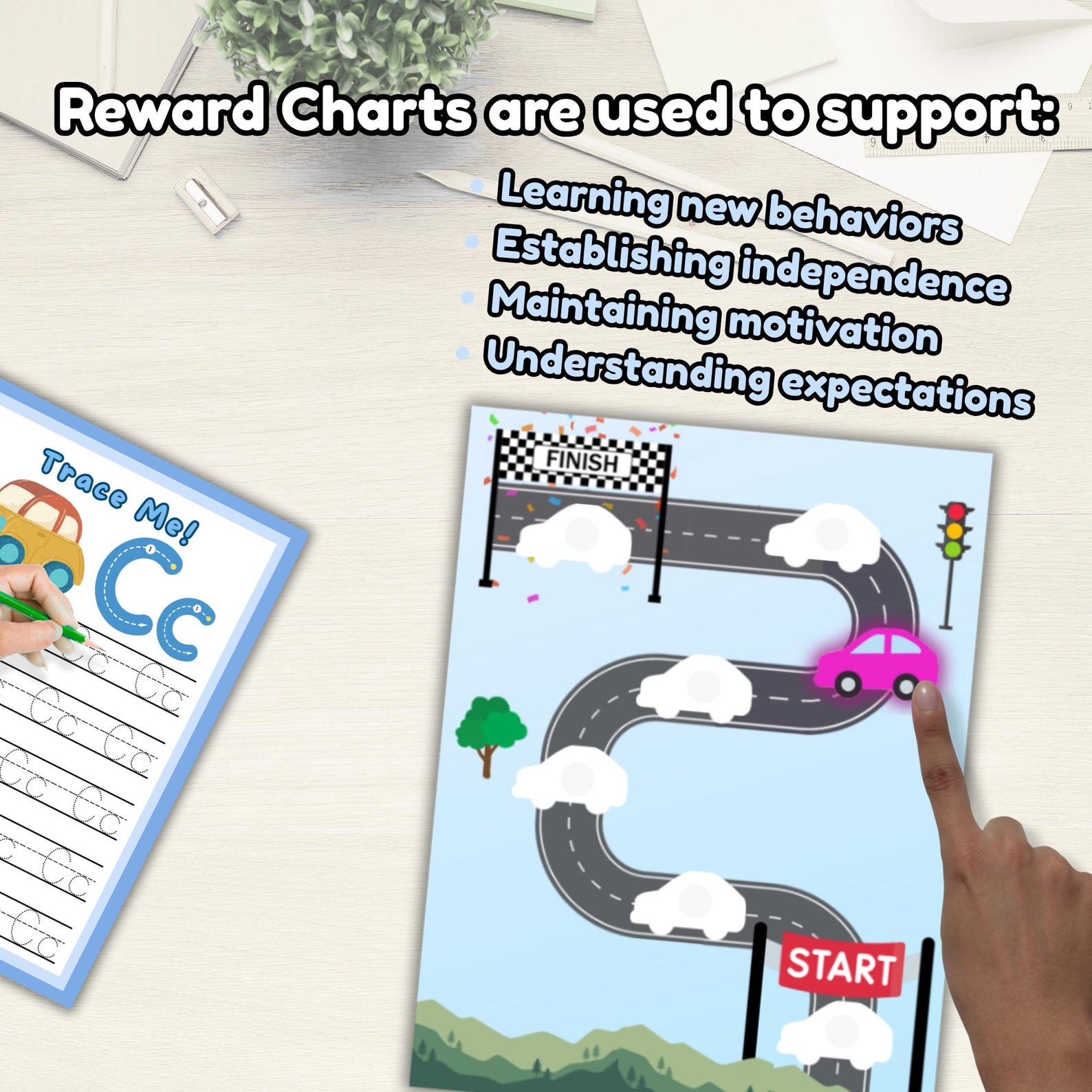 Race Track Reward Chart for Kids | Car Theme Behavior Chart | Printable ...