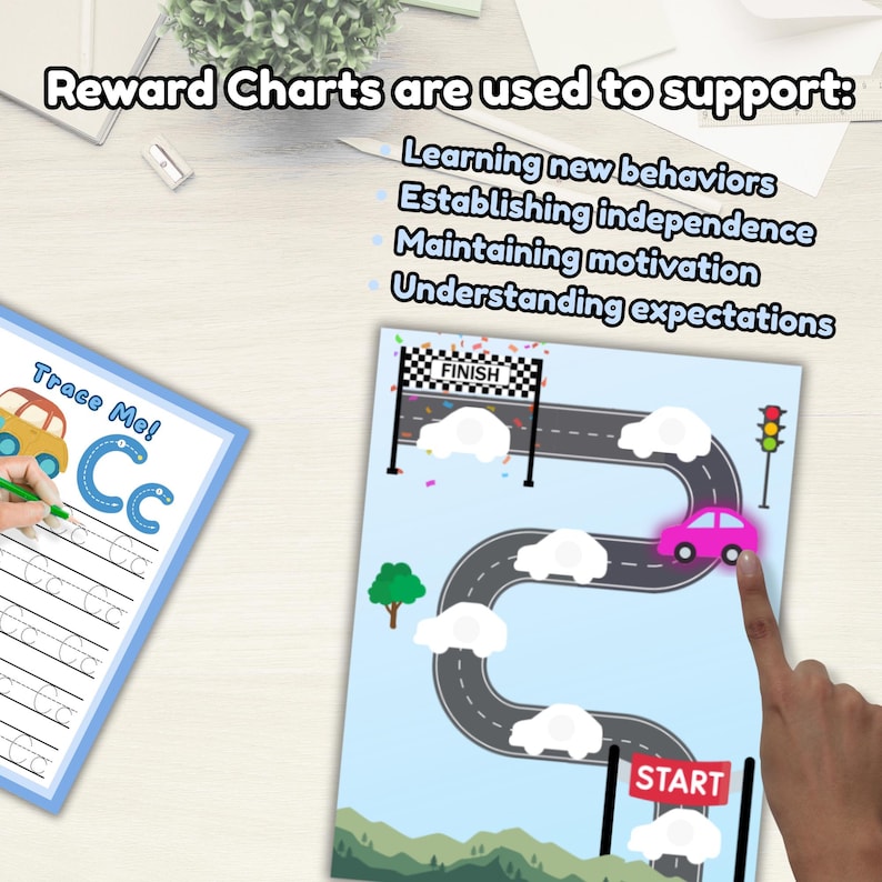 Race Track Reward Chart for Kids | Car Theme Behavior Chart | Printable ...