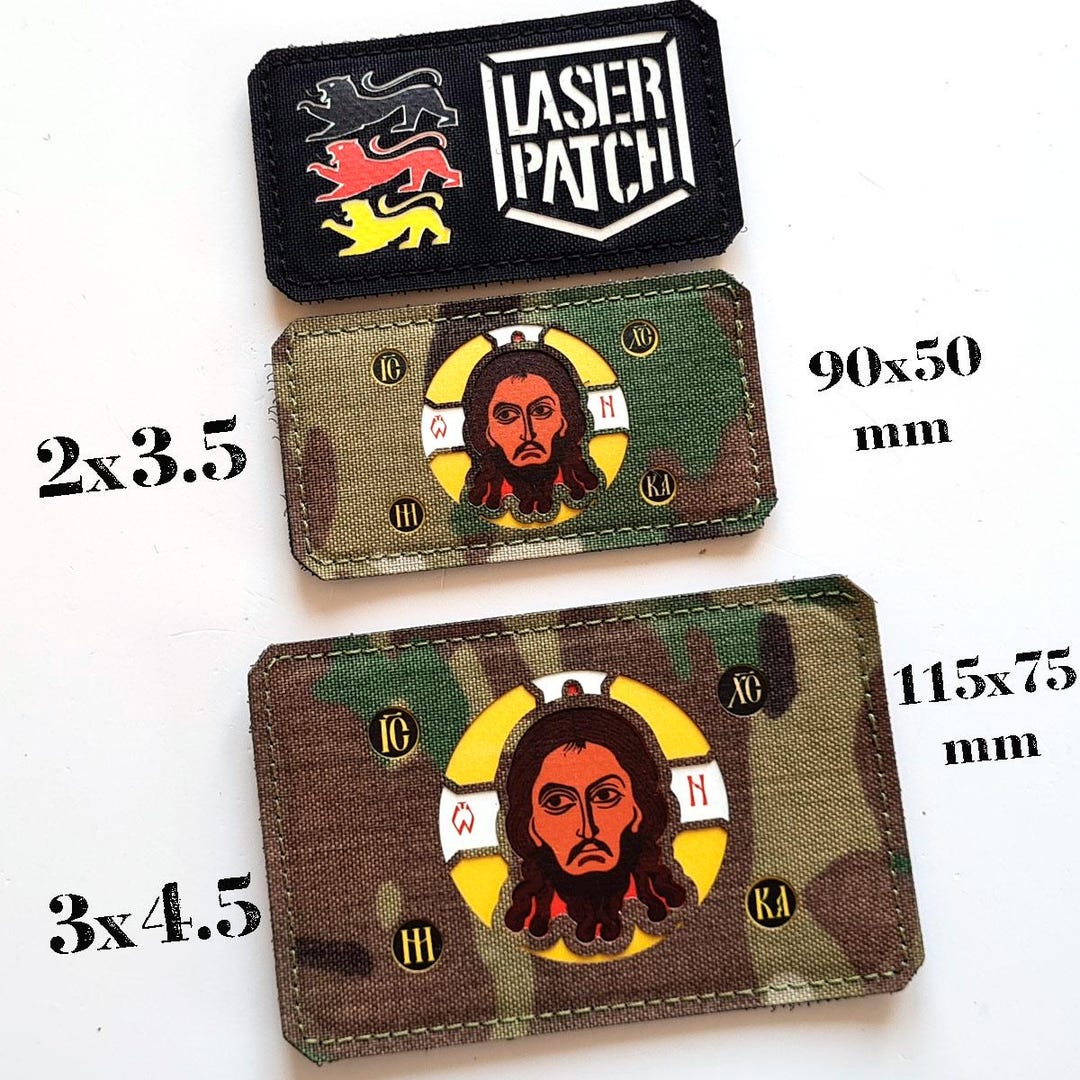 Isus Christ | 4.7"x2.7" | Holy Face Battle Flag | Orthodox | Catholic ...