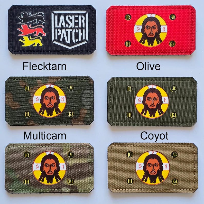 Isus Christ | Holy Face Battle Flag 3.5"x2" | Orthodox | Catholic ...