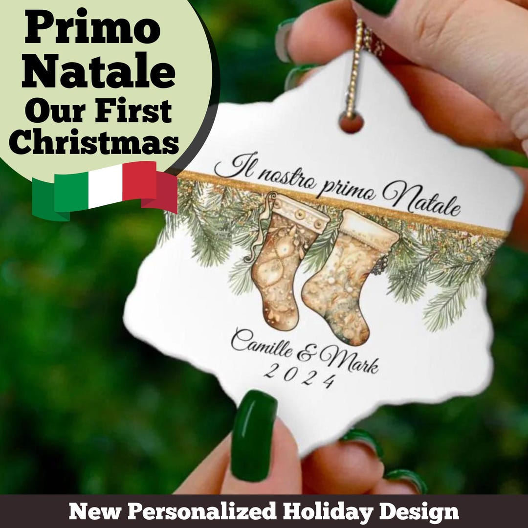 Il Nostro Primo Natale Italian Family Name Ceramic Our First Christmas ...