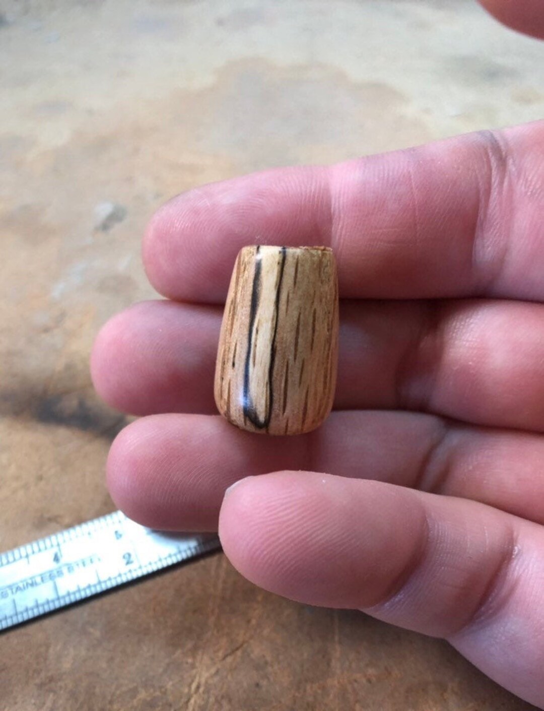 Lathe Turned Bead Spalted Red Oak - Etsy