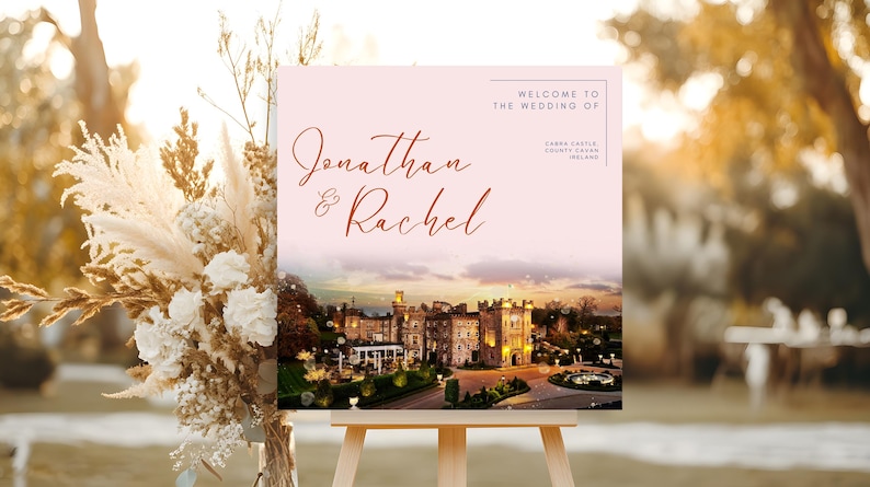 Cabra Castle Wedding Welcome Sign: Elegant Irish Design (digital ...