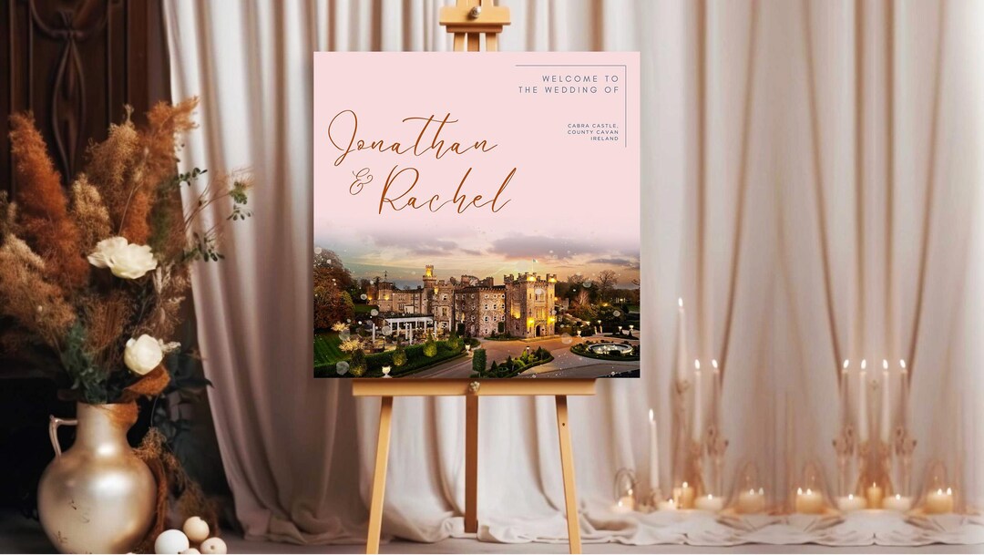 Cabra Castle Wedding Welcome Sign: Elegant Irish Design (digital ...