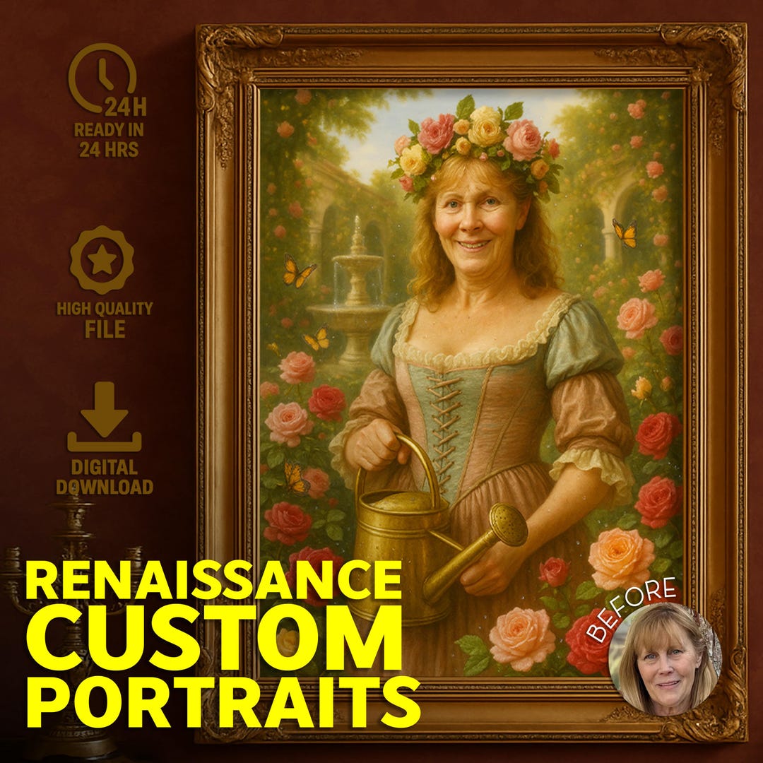 Custom Renaissance Portrait, Queen Mother Art, Funny Gift (digital ...