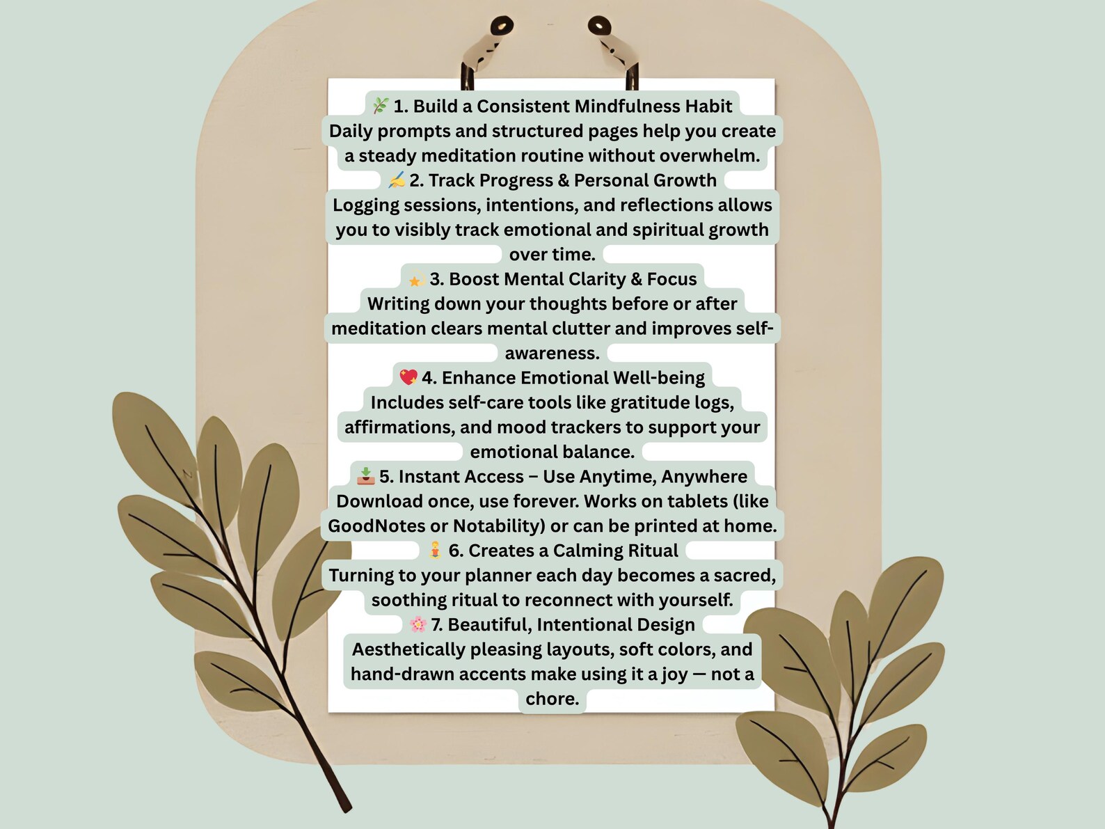 Printable Digital Meditation Planner | Daily Mindfulness Journal ...