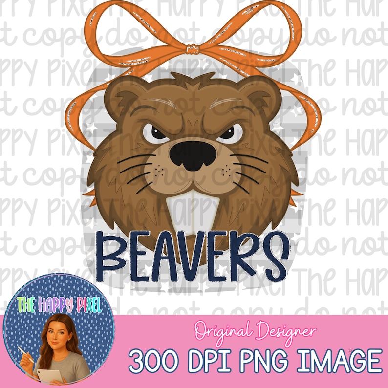 Hand-drawn Beaver Mascot PNG | Sports Teams Clipart (digital Download ...