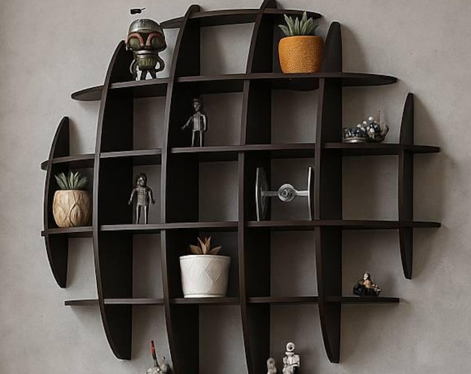 Paintable Sphere Wall Shelf, Round Wall Shelf, Sphere Book Shelf, Globe ...