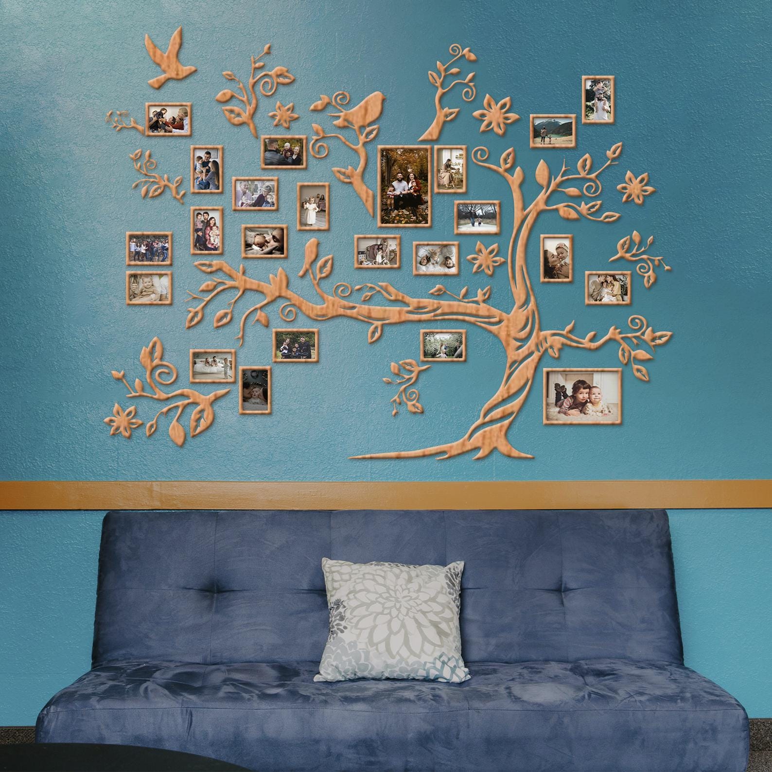 Family Tree Photo Frames, Wooden Family Tree, Family Tree Collage ...