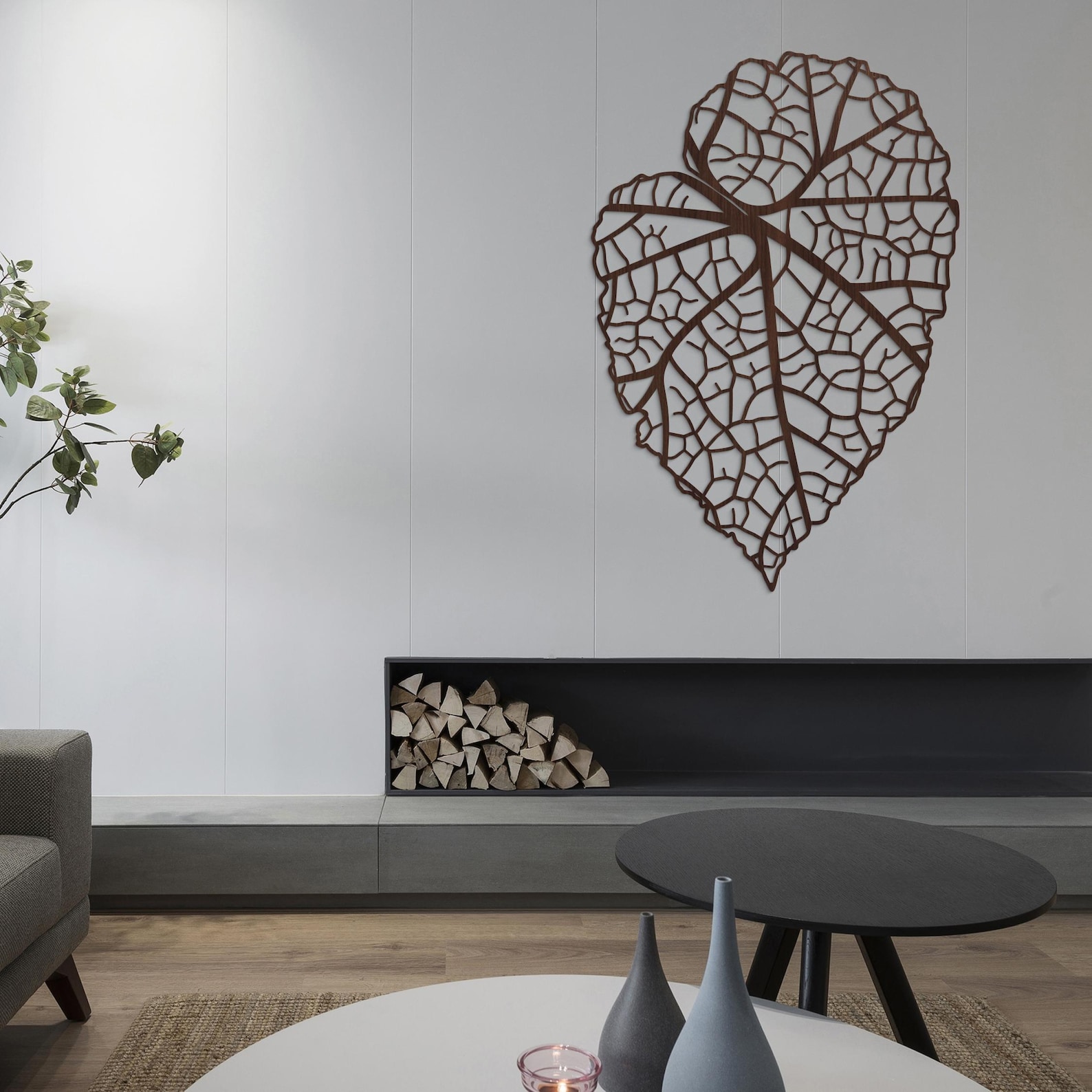 Leaf Wall Art Wood, Large Wooden Leaf Wall Art, Leaf Wall Wood Hanging ...