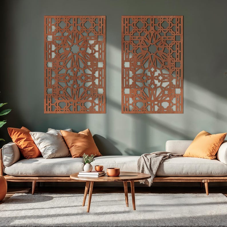Moroccan Wood Panels, Arabic Windows Wall Panel, Moroccan Wall Art ...