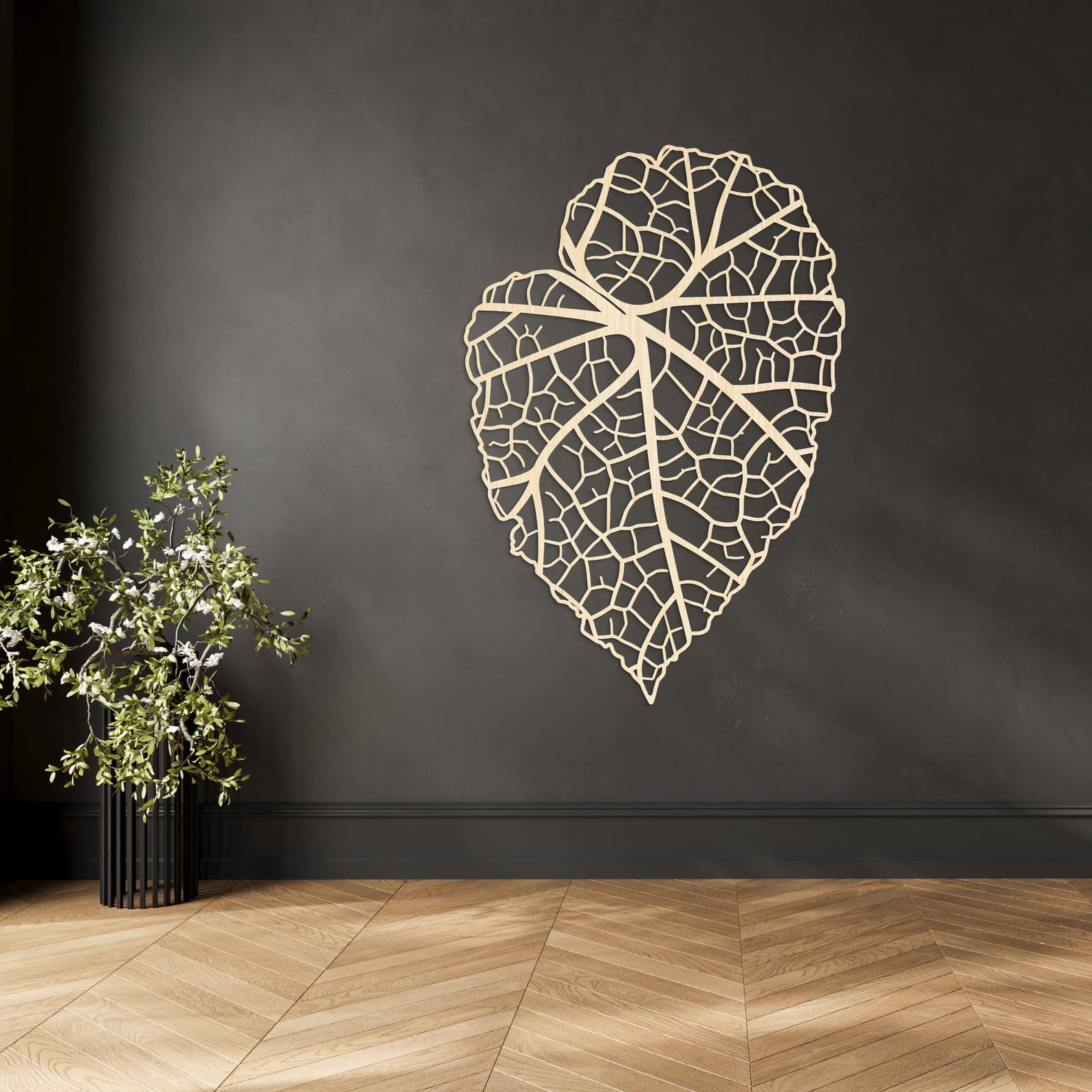 Leaf Wall Art Wood, Large Wooden Leaf Wall Art, Leaf Wall Wood Hanging ...