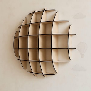 Paintable Sphere Wall Shelf, Round Wall Shelf, Sphere Book Shelf, Globe ...