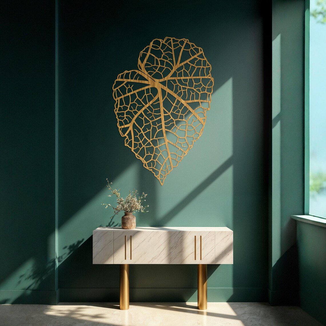 Leaf Wall Art Wood, Large Wooden Leaf Wall Art, Leaf Wall Wood Hanging ...