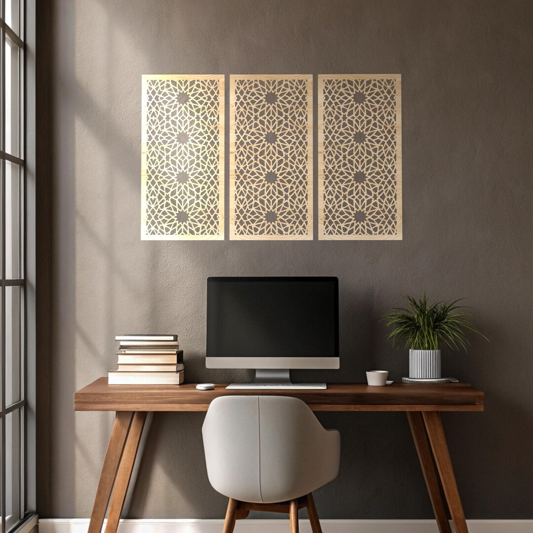 Moroccan Wood Panels, Lattice Decorative Panels, Arabic Windows Wall ...