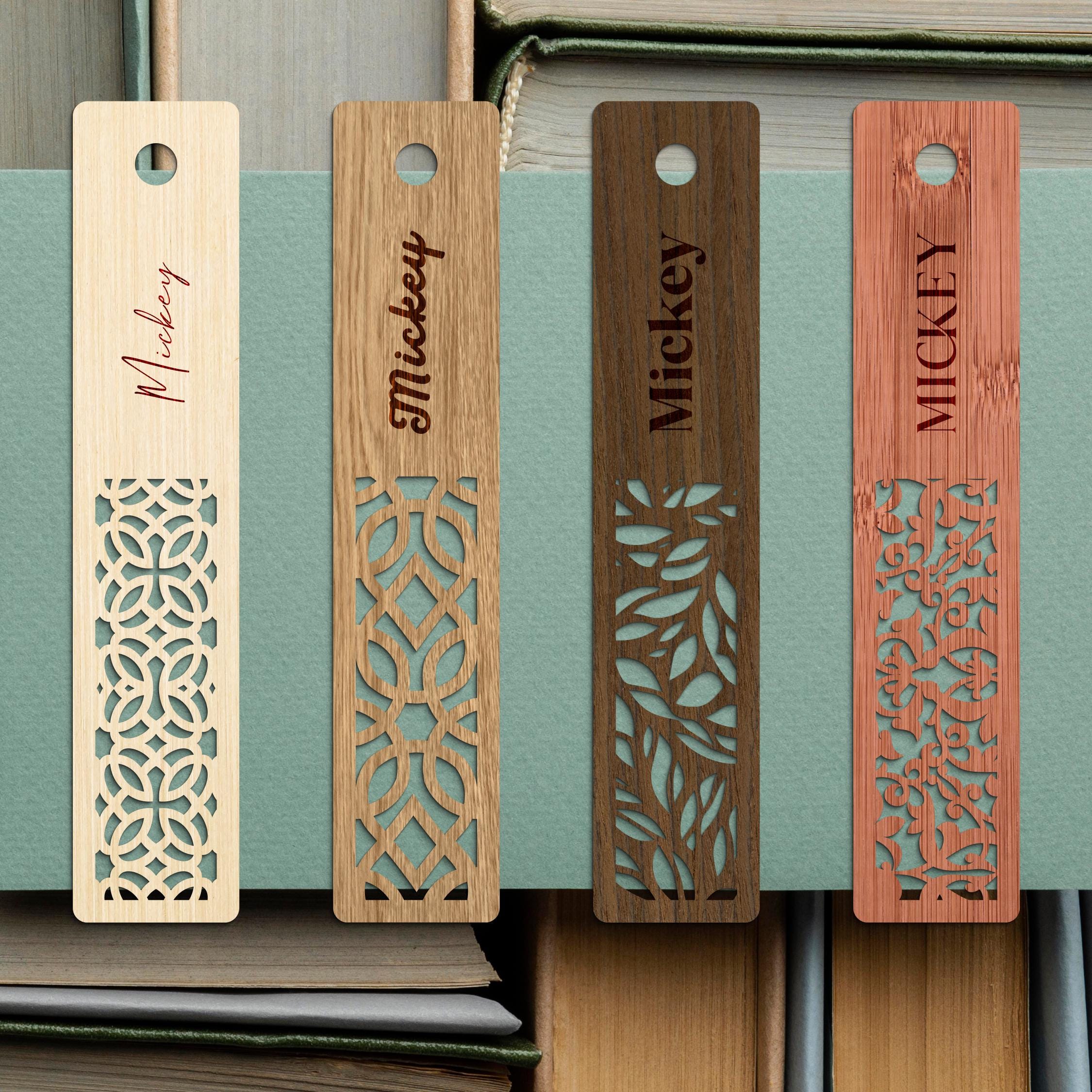 Bookmarks Wooden, Laser Cut Bookmarks, Personalized Wooden Bookmarks ...