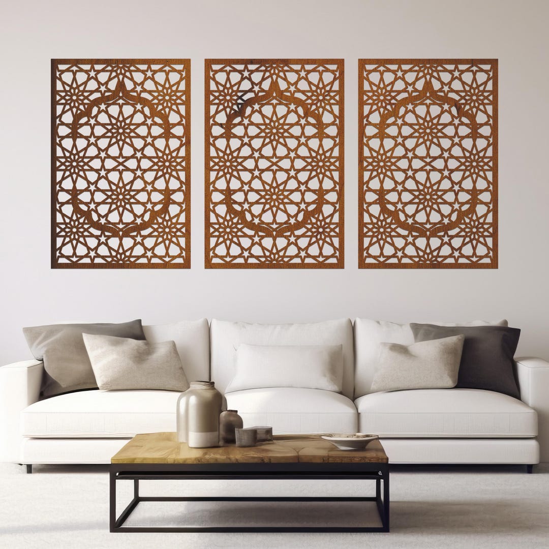 Moroccan Wood Panels, Lattice Decorative Panels, Arabic Windows Wall ...