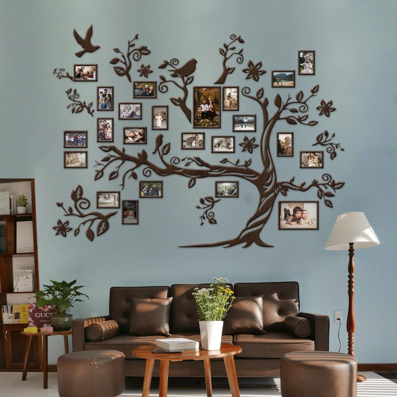 Family Tree Photo Frames, Wooden Family Tree, Family Tree Collage ...