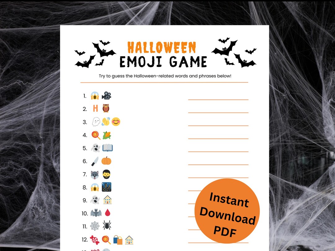 Halloween Emoji Game: Printable Party Activity | Games for Kids ...