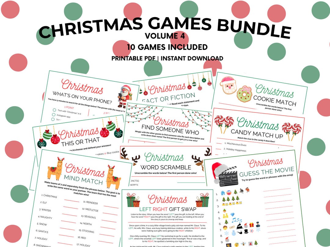 Printable Christmas Table Games Bundle: Volume 4 | Find the Guest Bingo ...